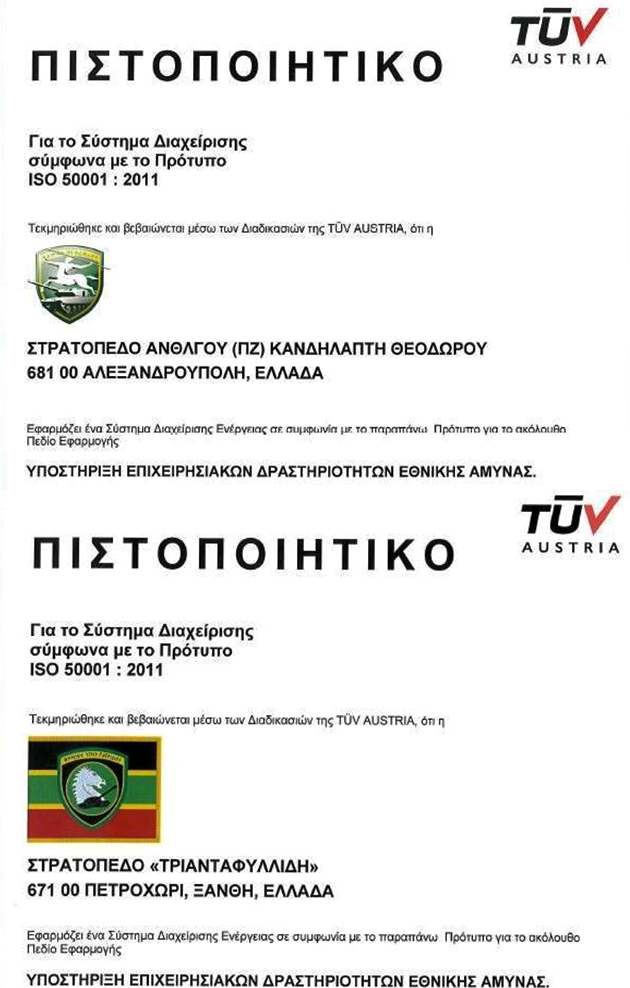 Development of the Energy Management System in Army Camps – Army.gr